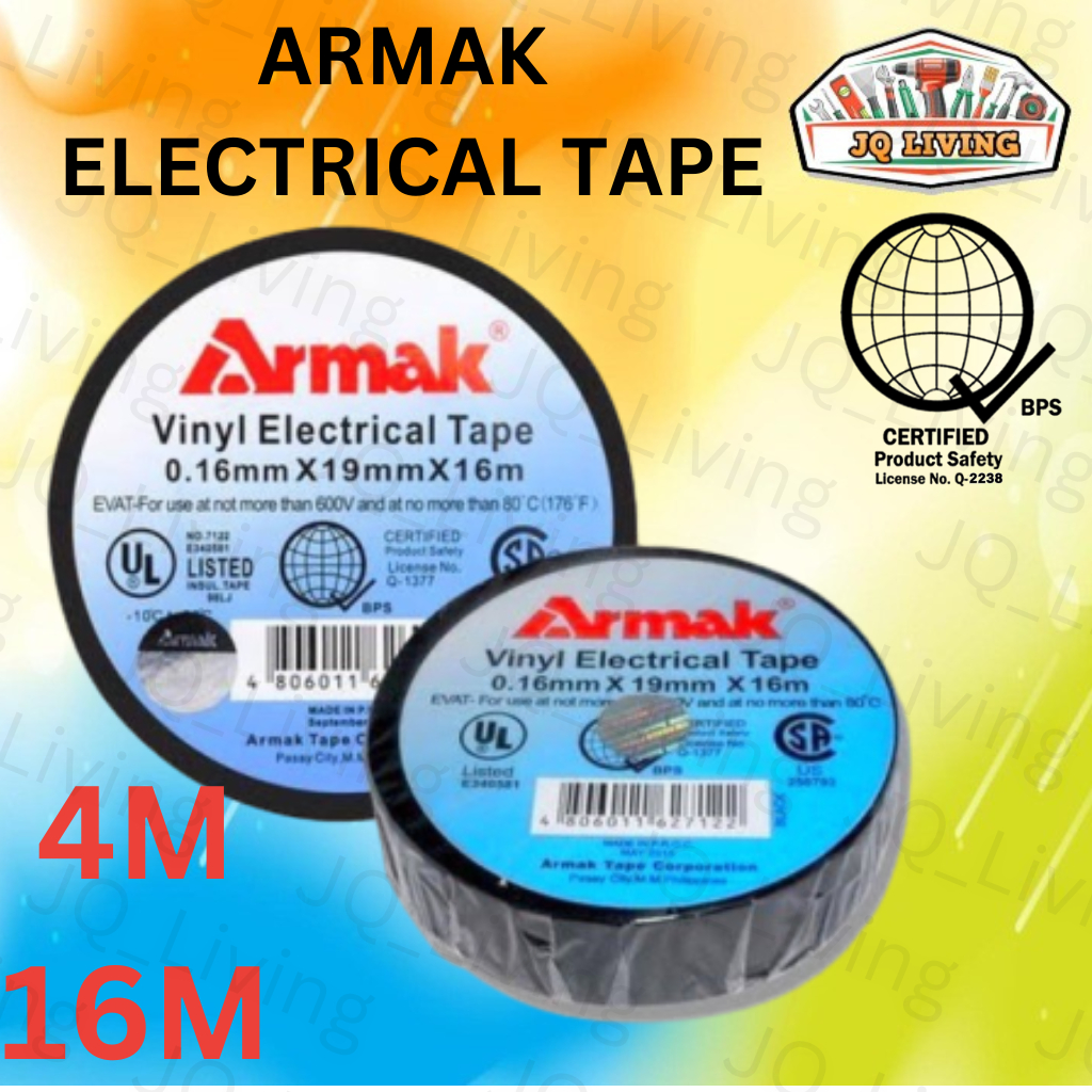 Electrical Tape Armak Black Tape 4 Meters 16 Meters For Electrical ...