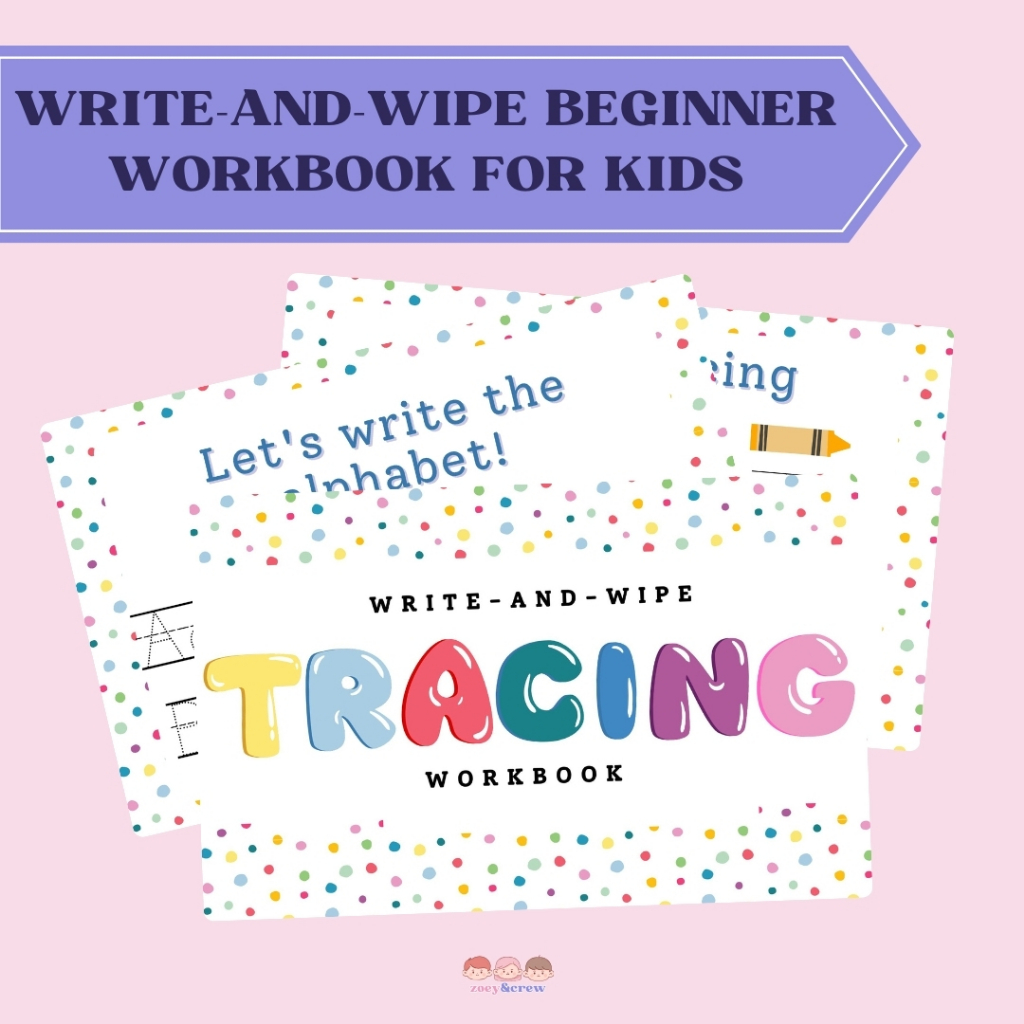 zoey&crew Write and Wipe Tracing Workbook for Kids | Personalized ...