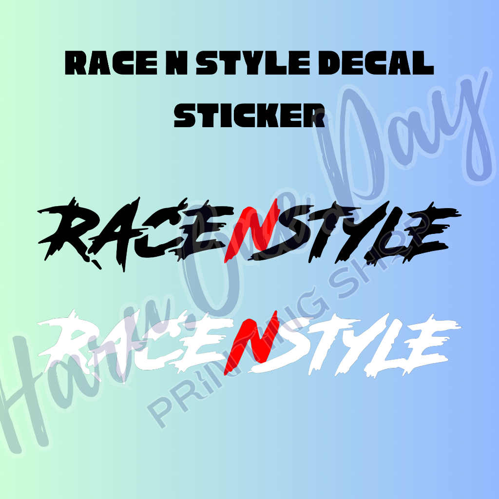 RACE N STYLE Decal Sticker Waterproof | Shopee Philippines