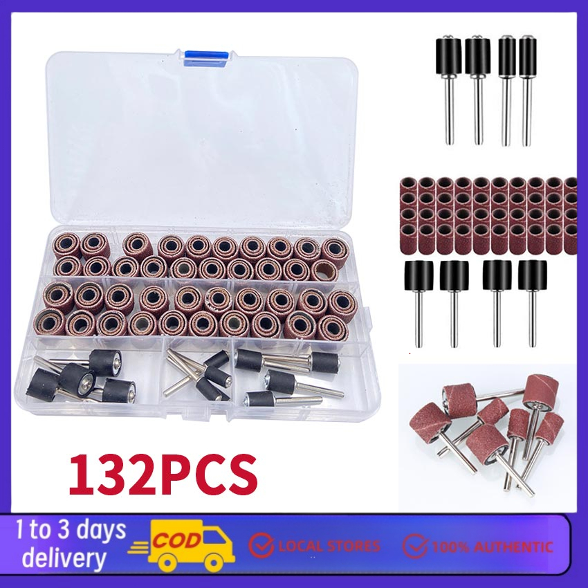 132 Pieces Drum Sander Set with Free Box for Dremel Rotary Tool ...