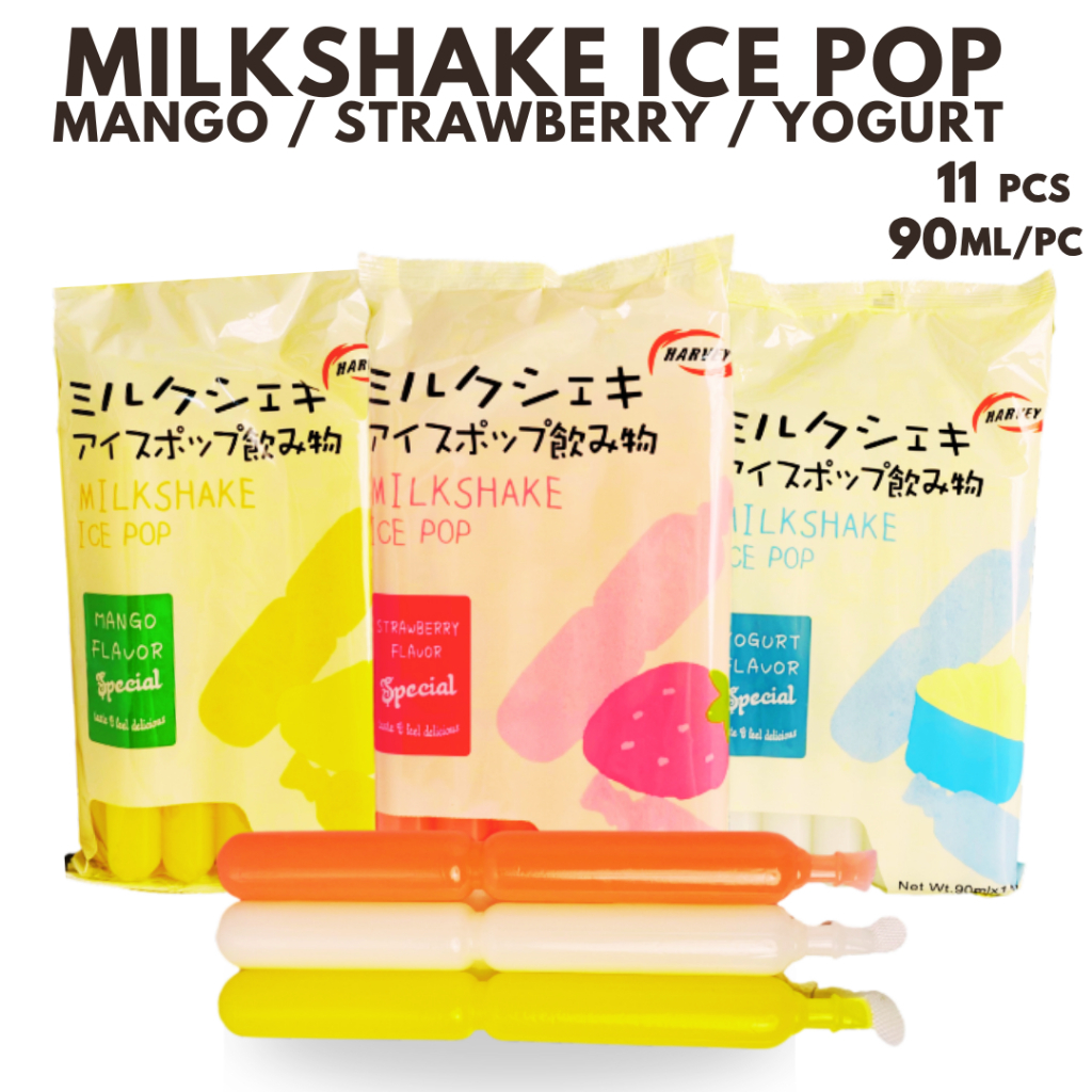 11 Pieces Milkshake Ice Pop Strawberry / Mango / Yogurt Flavor Easy To ...
