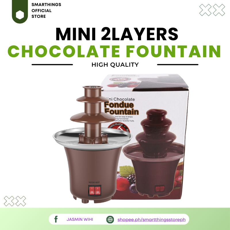 2 Layers mini Chocolate Fountain Machine Stainless Steel Chocolate ...