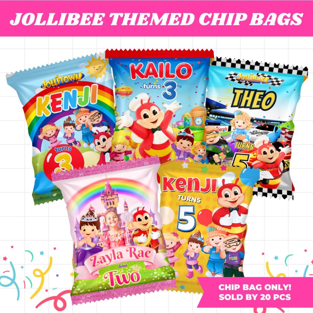 20pcs Jollibee JollyRace Theme Loot Bags Candy Bags Treat Bags Chip ...