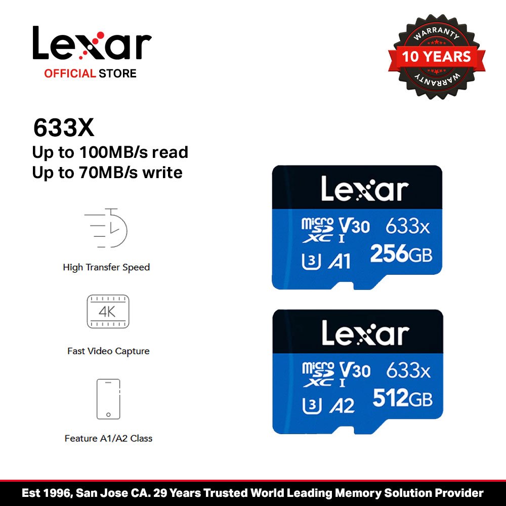 Lexar High Performance 633x 256GB/512GB microSDXC UHS-I Card Micro SD ...