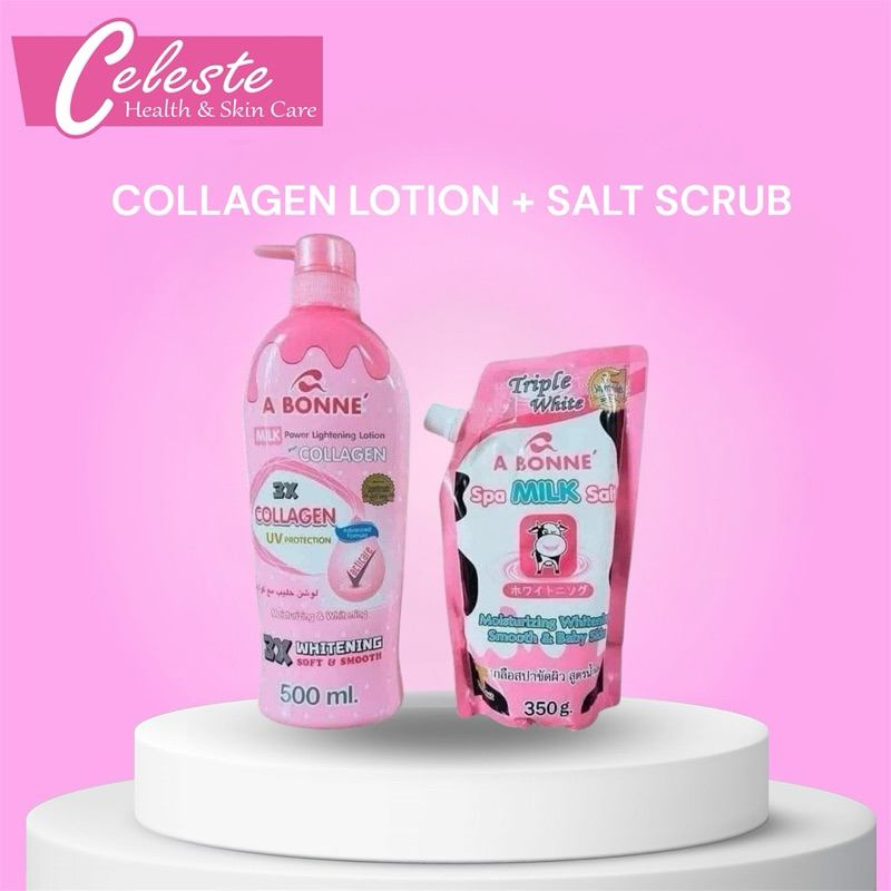 ABONNE COLLAGEN LOTION AND ABONNE SALT SCRUB COMBO | Shopee Philippines