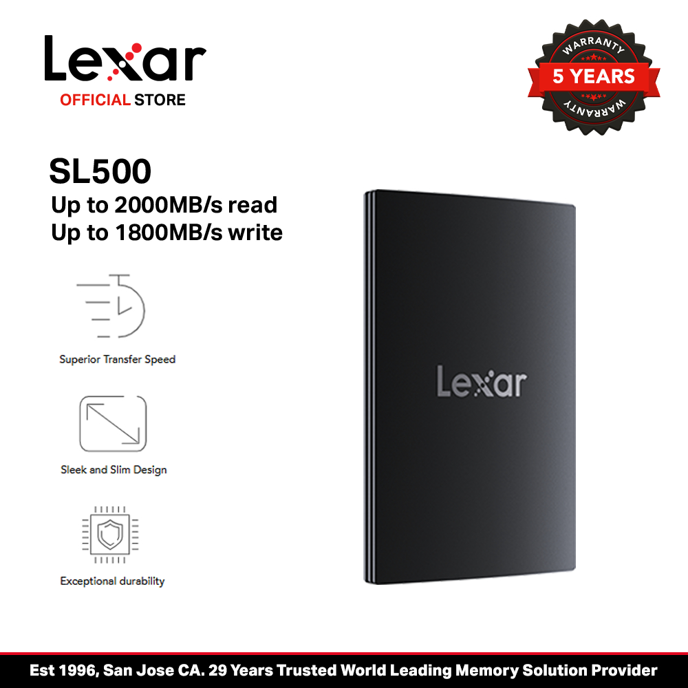 Lexar SL500 1TB/2TB USB 3.2 Gen 2x2 Portable SSD Solid State Drive with ...