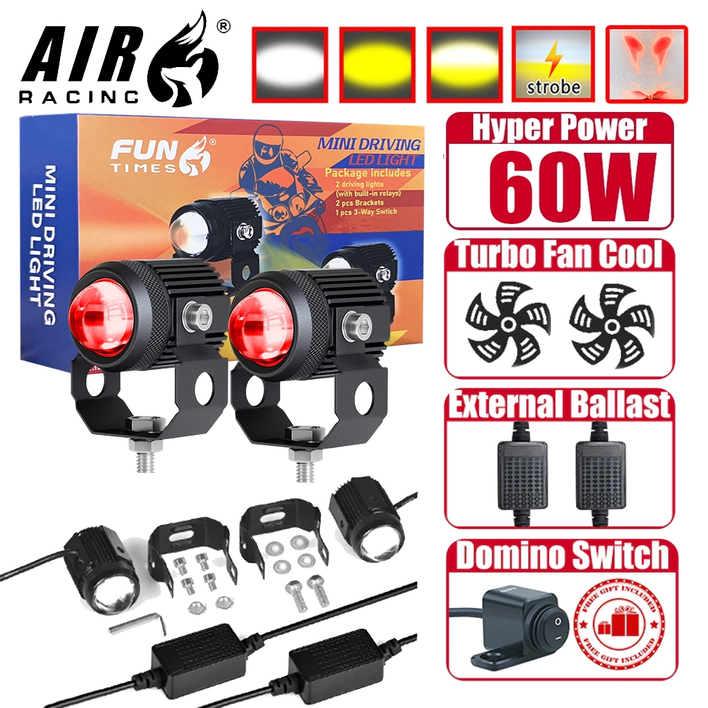 【Domino Switch】60W Turbo Fan Cool 5 Mode Blinker Mini Driving Light V7 ...