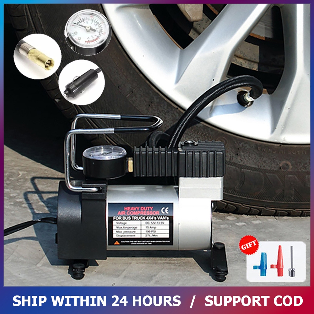 MOTOR2 12V Portable Car Tire Inflator Electric Pump Heavy Duty Tire ...