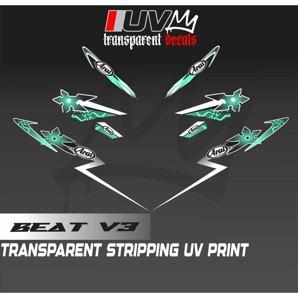 UV TRANSPARENT HONDA BEAT V3 ARAI DESIGN DECALS | Shopee Philippines