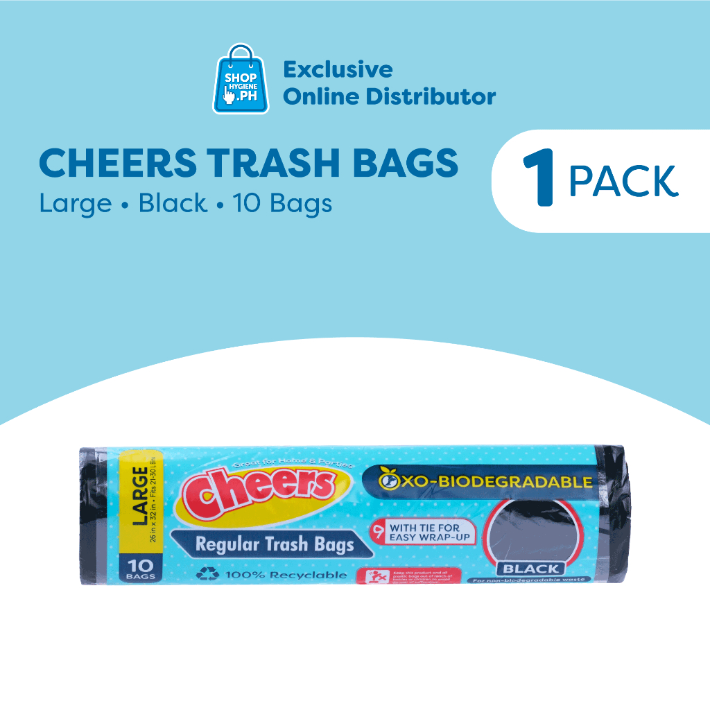 Cheers Large Size Black Trash Bag - 10 Bags | Shopee Philippines