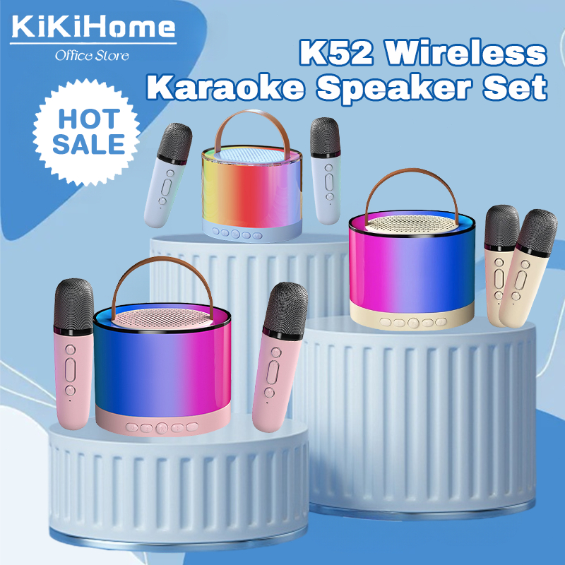 KIKIHOME K52 Wireless Bluetooth Karaoke Speaker with 2 Mic Portable ...