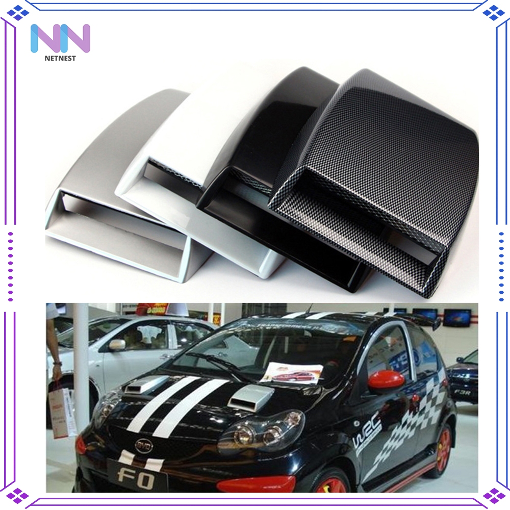 Universal Car Decorative Air Flow Intake Scoop Hood ABS Grille Mesh ...