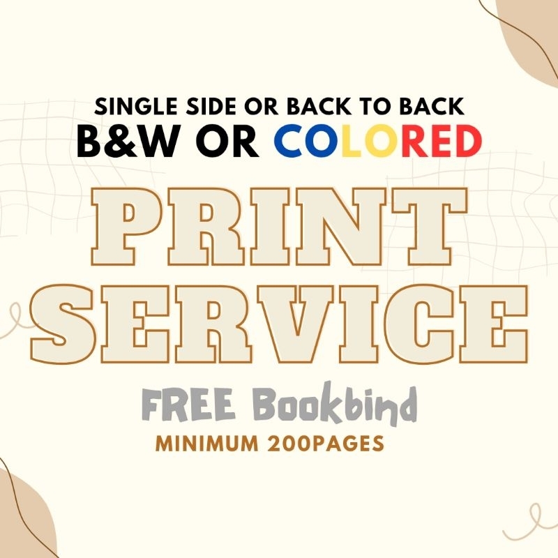 RDE - Print Service with free bookbind colored black and white back to ...