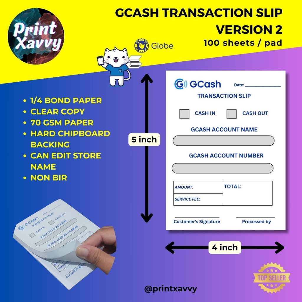 GCASH TRANSACTION SLIP VERSION 2/ FAST SHIPPING/ 35 PESOS ONLY / ORDER ...