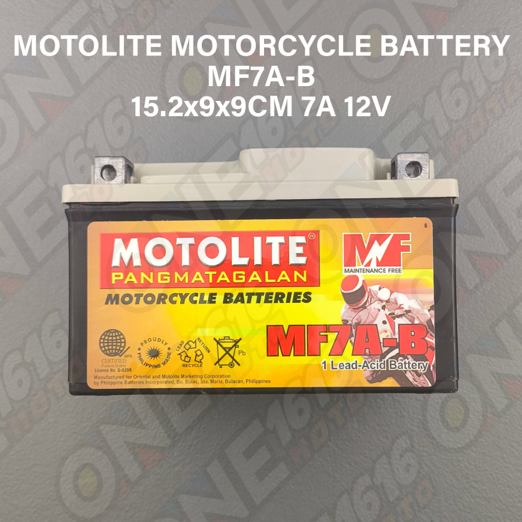 MOTOLITE MF7A-B MAINTENANCE FREE MOTORCYCLE BATTERY FOR HONDA XLR ...