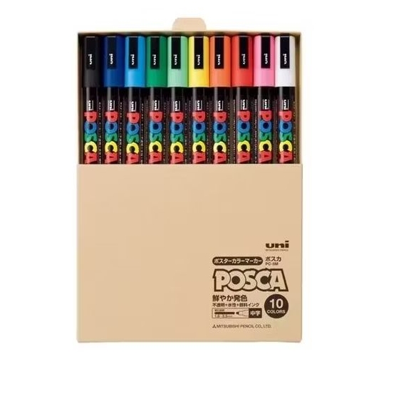 UNI POSCA Medium PC-5M 10 Color Box | Shopee Philippines
