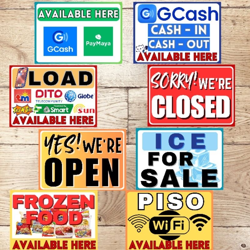 LAMINATED SIGNAGE FOR STORE /SHOP / TINDAHAN SIGNAGE A4 & A5 SIZE ...