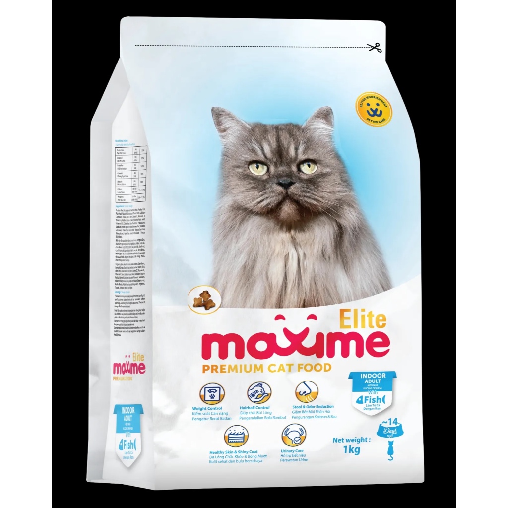Maxime Elite Adult Indoor Dry Cat Food 1kg | Shopee Philippines