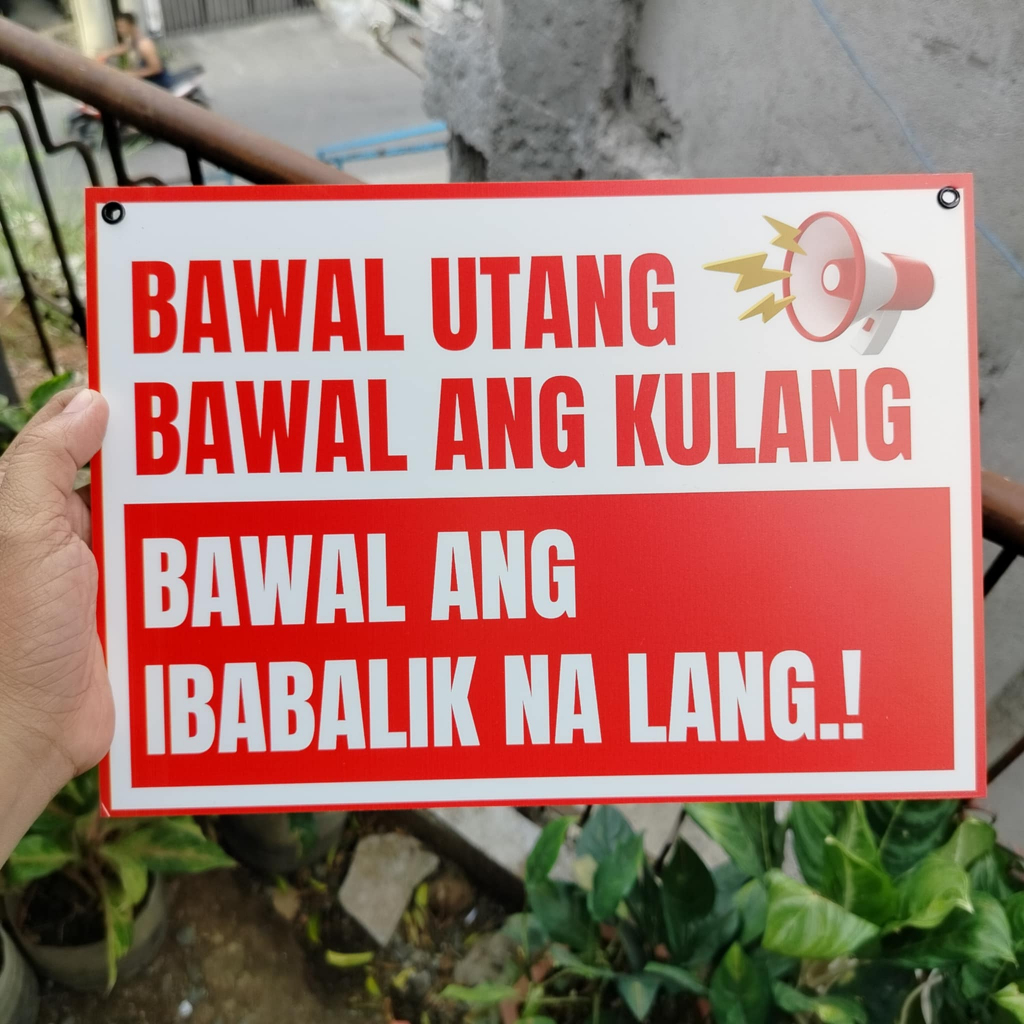 Bawal Utang Bawal Kulang Bawal Signage Sintra board | Shopee Philippines