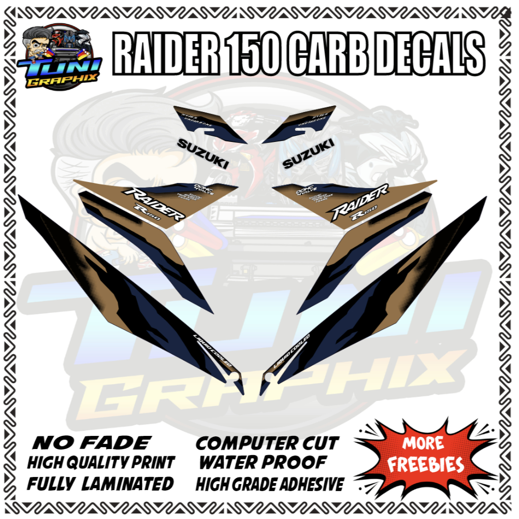 RAIDER 150 CARB REBORN 2024 STOCK DECAL STICKER with Freebies | Shopee ...