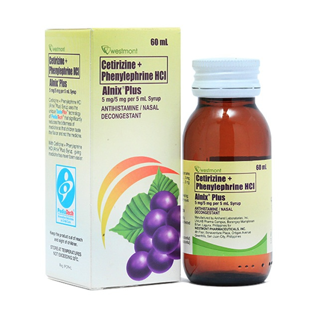 ALNIX PLUS Cetirizine 5mg / 5mg per 5mL Syrup 60mL Grape | Shopee ...