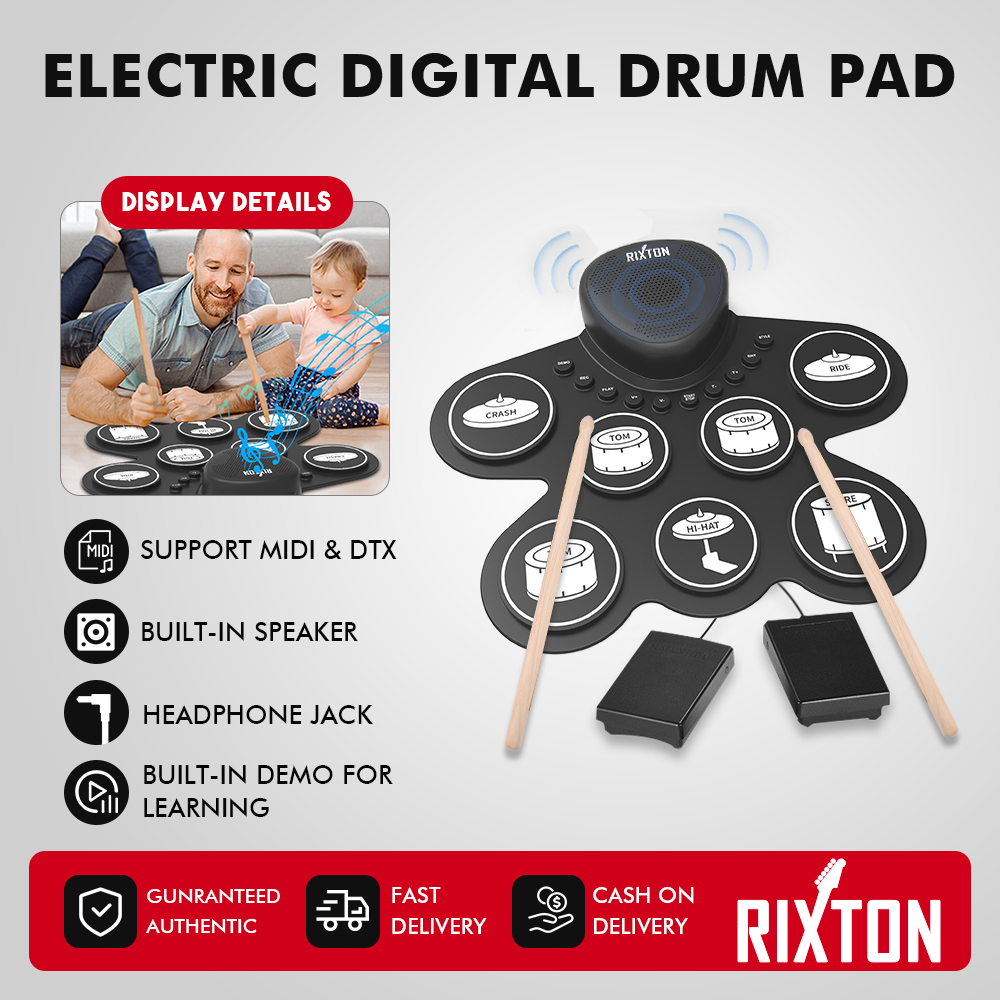 Rixton Electric Drum Set 7-Pad Digital Drum with Pedals Speaker for ...