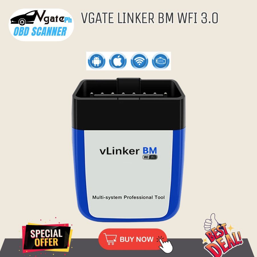 Vgate vLinker BM WiFi OBD2 Diagnostic Scanner (iOS & Android) - Made for Bimmer Code | Shopee ...