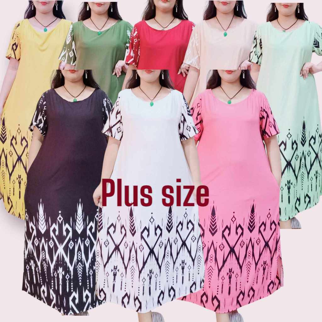 Charee Maxi Long Plus size Comfy Dress with Slit and 2 sides Pocket ...