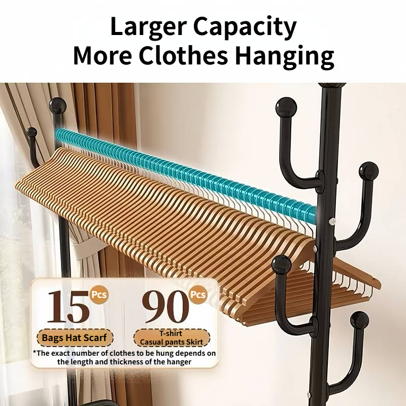 Stand Alone Clothes Rack Metal Clothing Rack Removable Mesh Basket ...