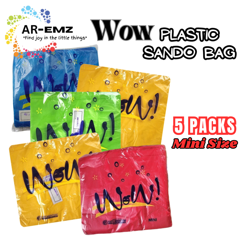 AREMZ 5 Packs Wow Plastic Sando Bag, Assorted Colored – Ideal for Ulam ...