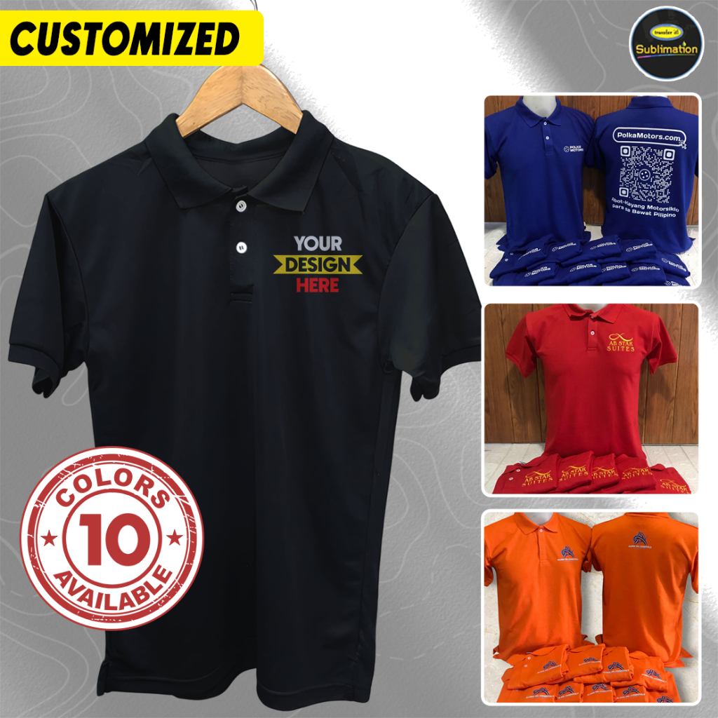 Transfer It Dri-Fit Collar Sports Shirt Polyester Customized / Plain ...