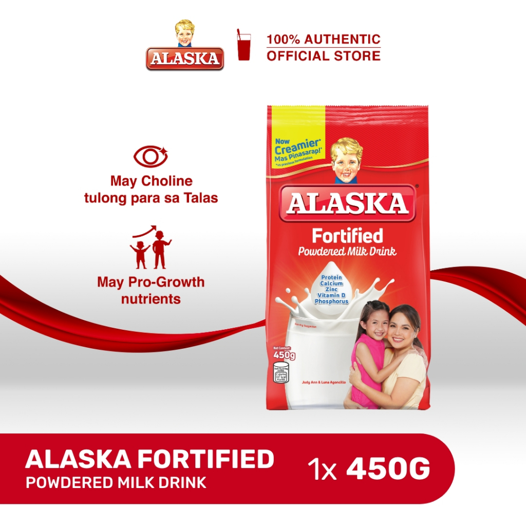 Alaska Fortified Powdered Milk Drink 450g | Shopee Philippines