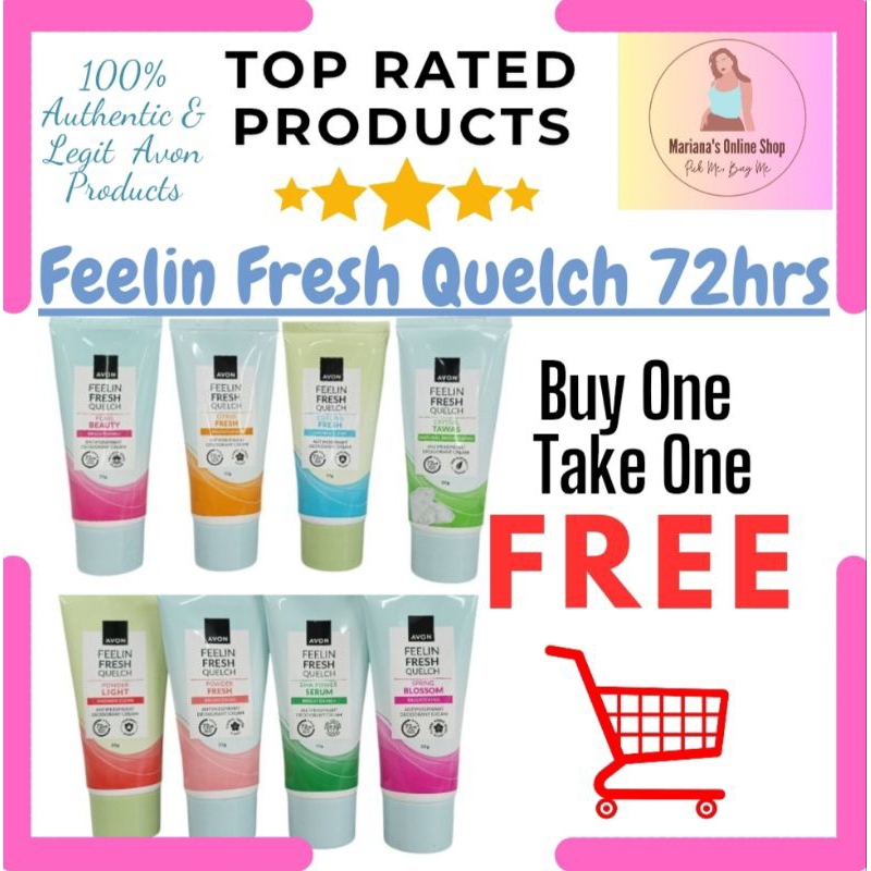 BUY ONE TAKE ONE FEELIN FRESH ANTI-PERSPIRANT QUELCH 55g 72hrs | Shopee ...