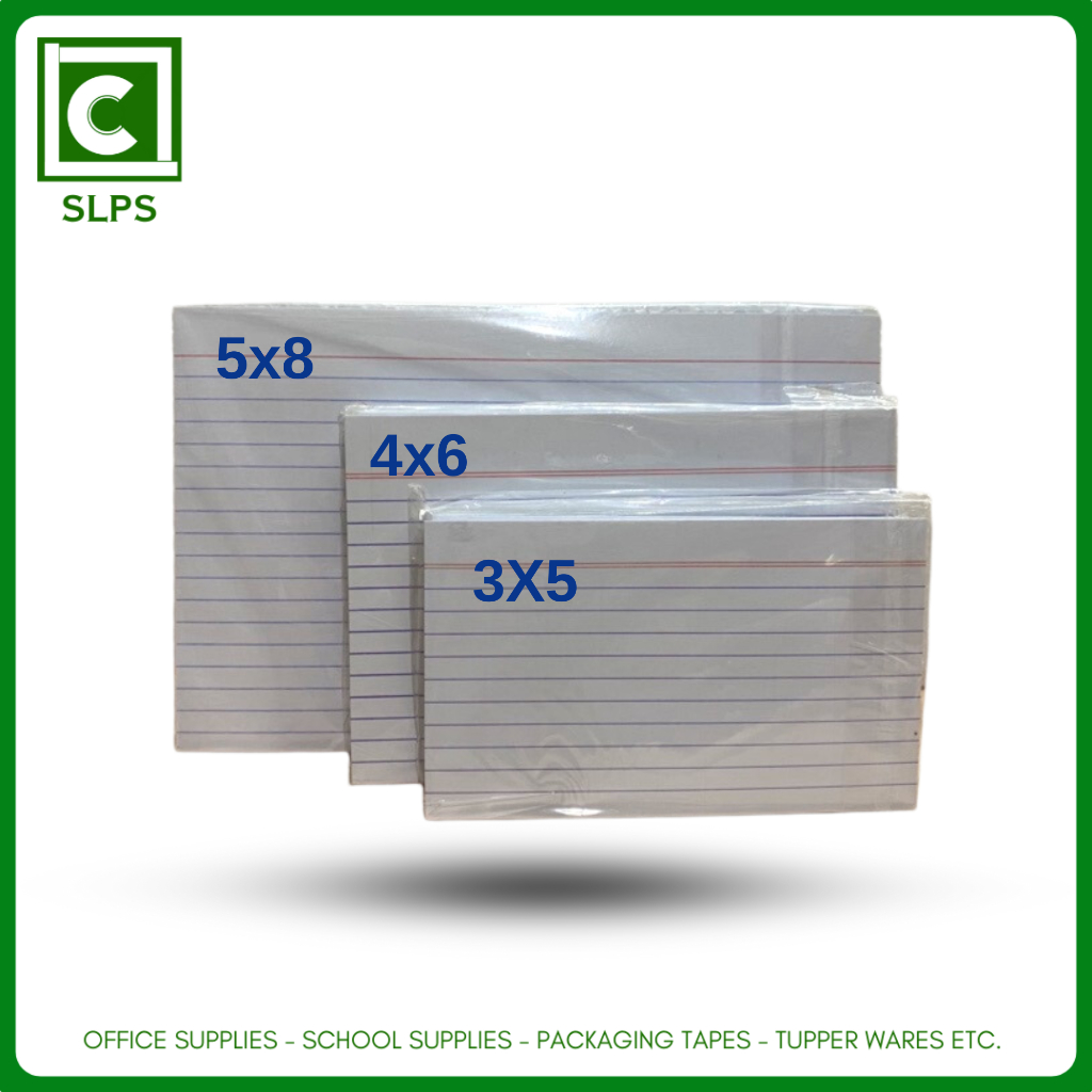 Index Card Sizes (1/2, 1/4, 1/8) Sold per Pack 100 sheet | Shopee ...