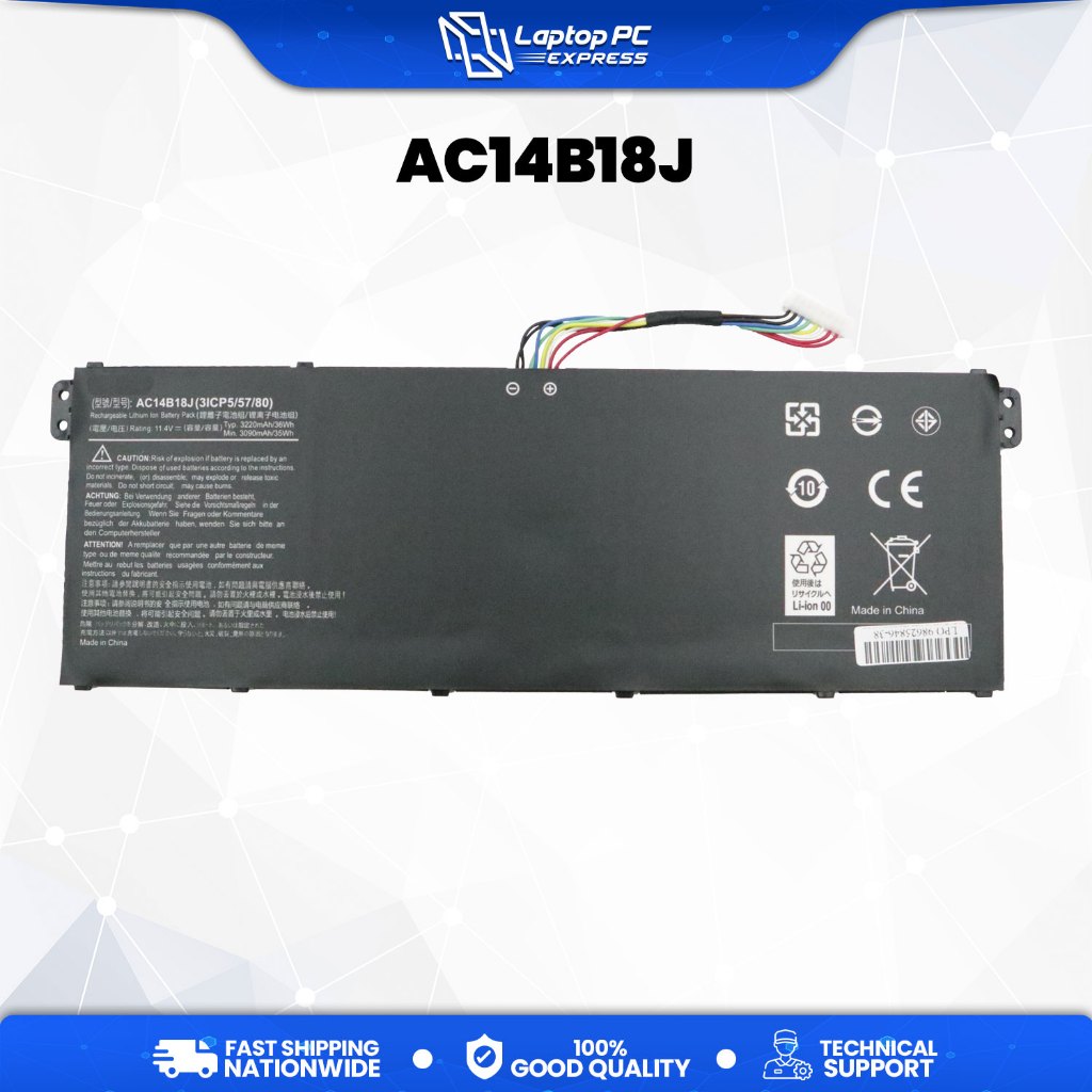 Acer Laptop Battery AC14B13J AC14B18J( 3ICP5/57/80) AC14B18J 11.2V ...