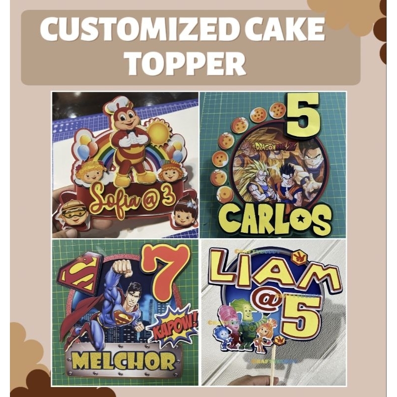 Custom PERSONALIZED CAKE TOPPER (machine cut) | Shopee Philippines