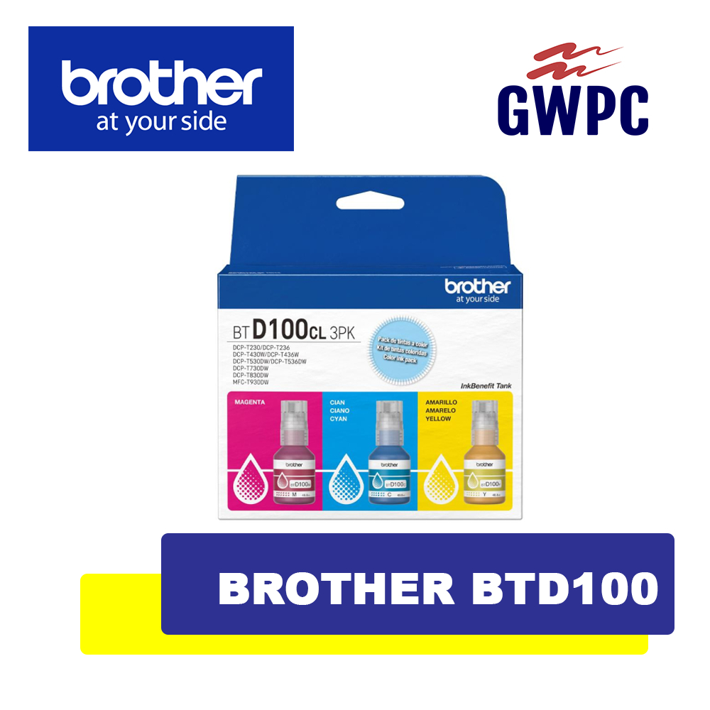 Brother BTD100 Genuine Ink Bottle for T430W T530DW T730DW T830DW T930DW ...