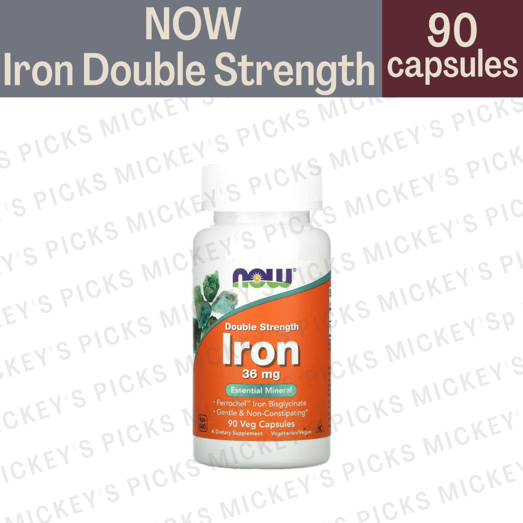 Now Iron, Double Strength, 36 mg, 90 Veg Capsules | Shopee Philippines