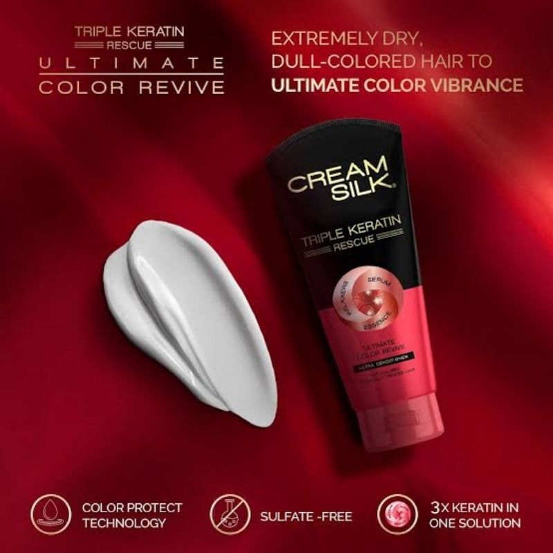 Cream Silk Triple Keratin Rescue Ultimate Color Revive 300ml. | Shopee ...