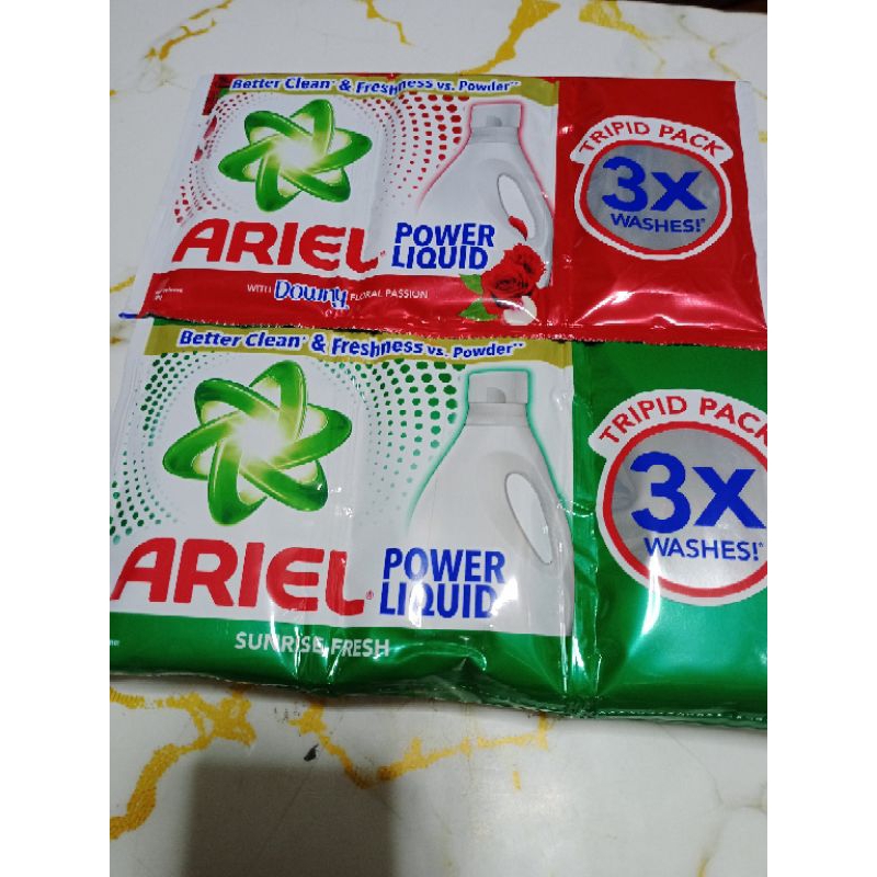 ARIEL POWER LIQUID TRIPID PACK 3X WASHES 76g-81g 6 sachets | Shopee ...