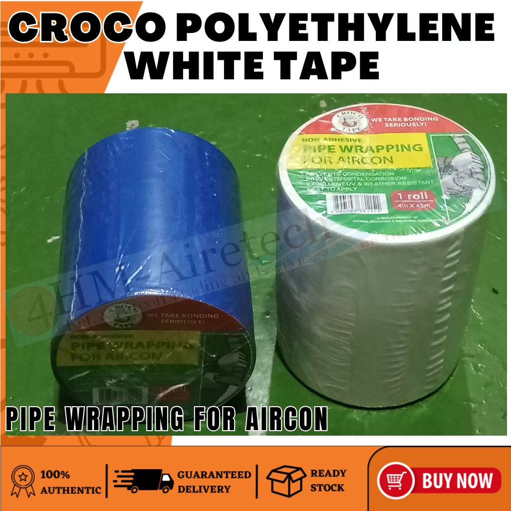 4HMC POLYETHELYN TAPE 1PC/3PCS WHITE CROCO BRAND FOR AIRCON | Shopee ...