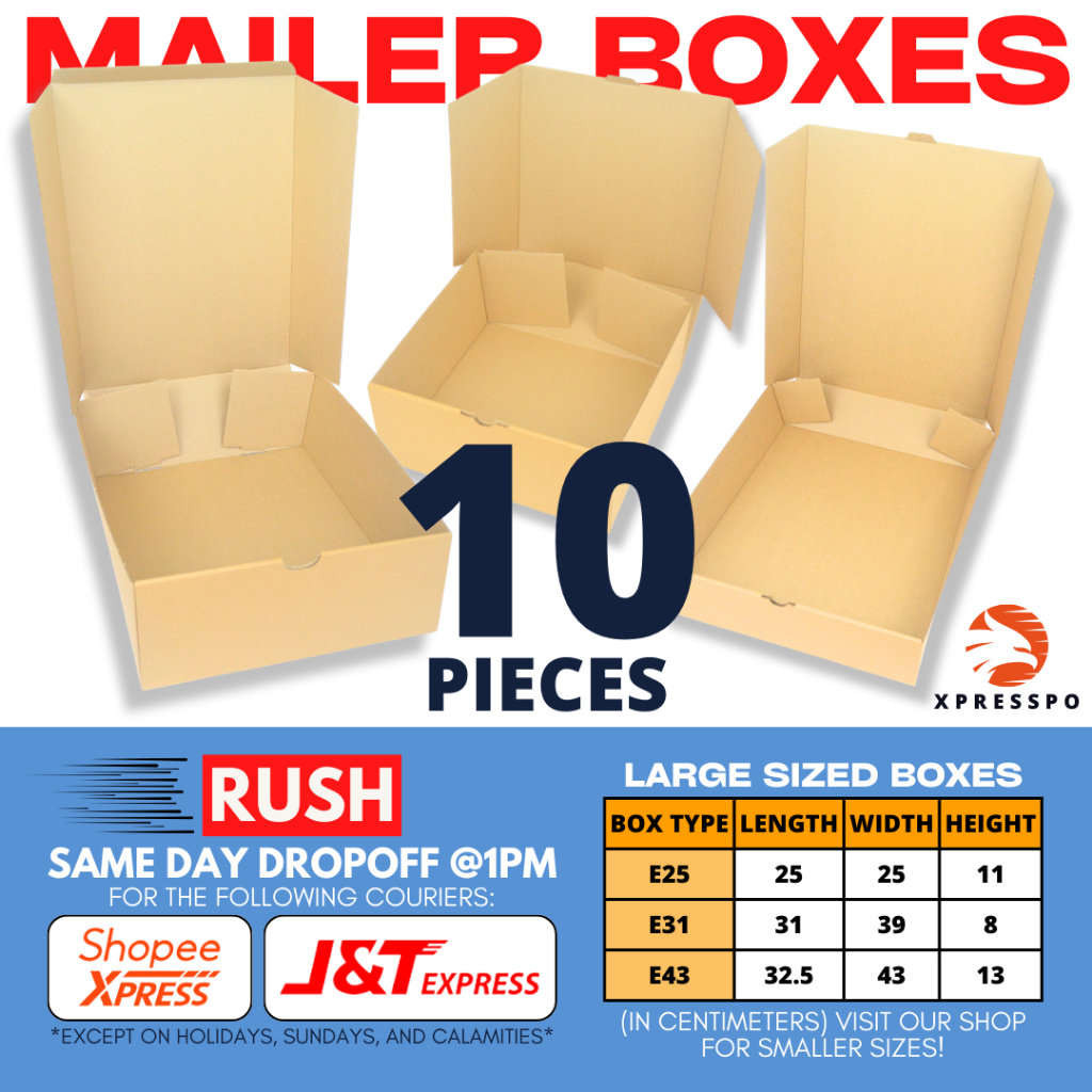 ♥️ 10 pcs E25, E31, E43 - LARGE MAILER BOXES (RUSH @1 PM D-OFF ...