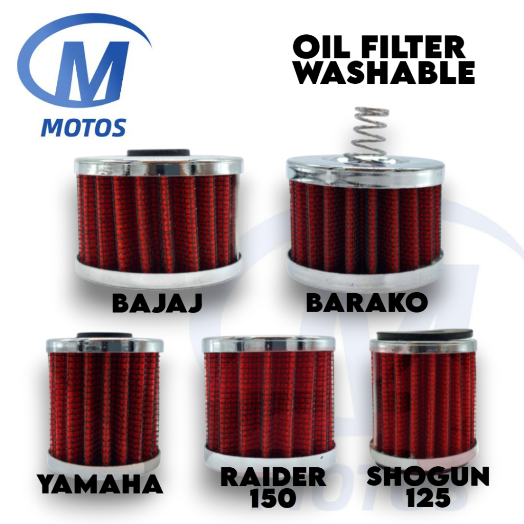MOTOSPH MOTORCYCLE WASHABLE OIL FILTER FOR BAJAJ/BARAKO/YAMAHA ...