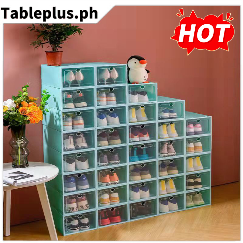 COD Big Size Color Shoe Box Foldable Drawer Case Storage Organizer Shoe ...