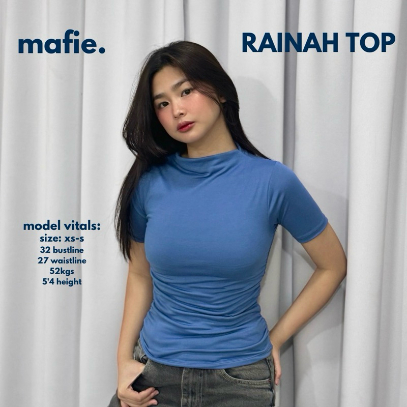Mafie. RAINAH Top Semi-Turtle Mock Neck Premium Cotton Spandex ...