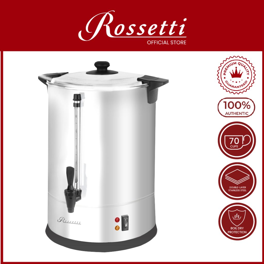 Rossetti 11 Liters Double Stainless Steel Wall Electric Coffee Urn ...