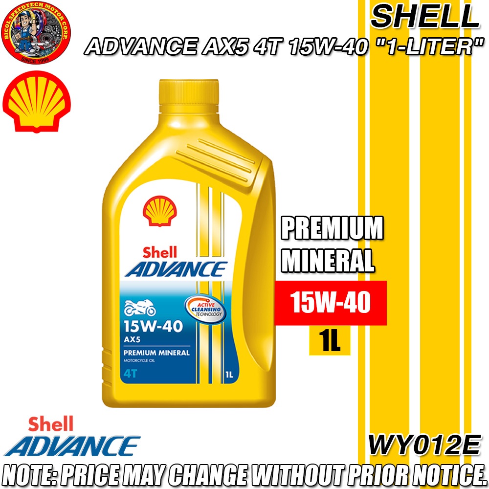SHELL ADVANCE AX5 4T 15W-40 "1-LITER" (WY012E) | Shopee Philippines