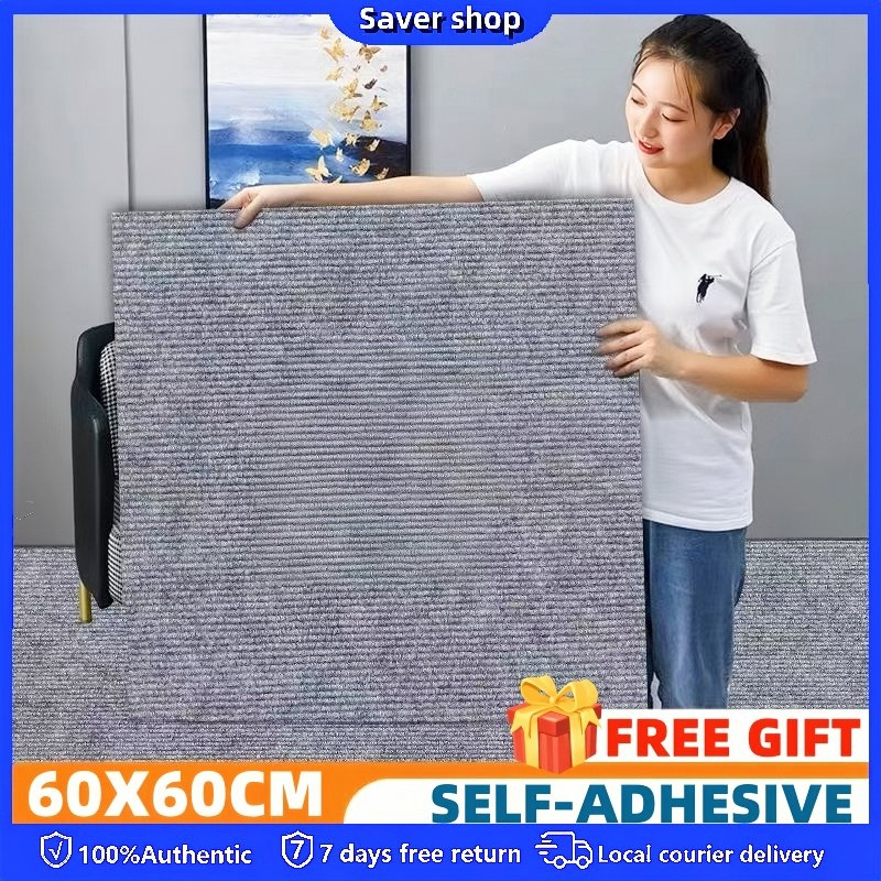 【FREE GIFT】60x60cm Square Thickening Carpet Tile Self Adhesive Non-slip ...