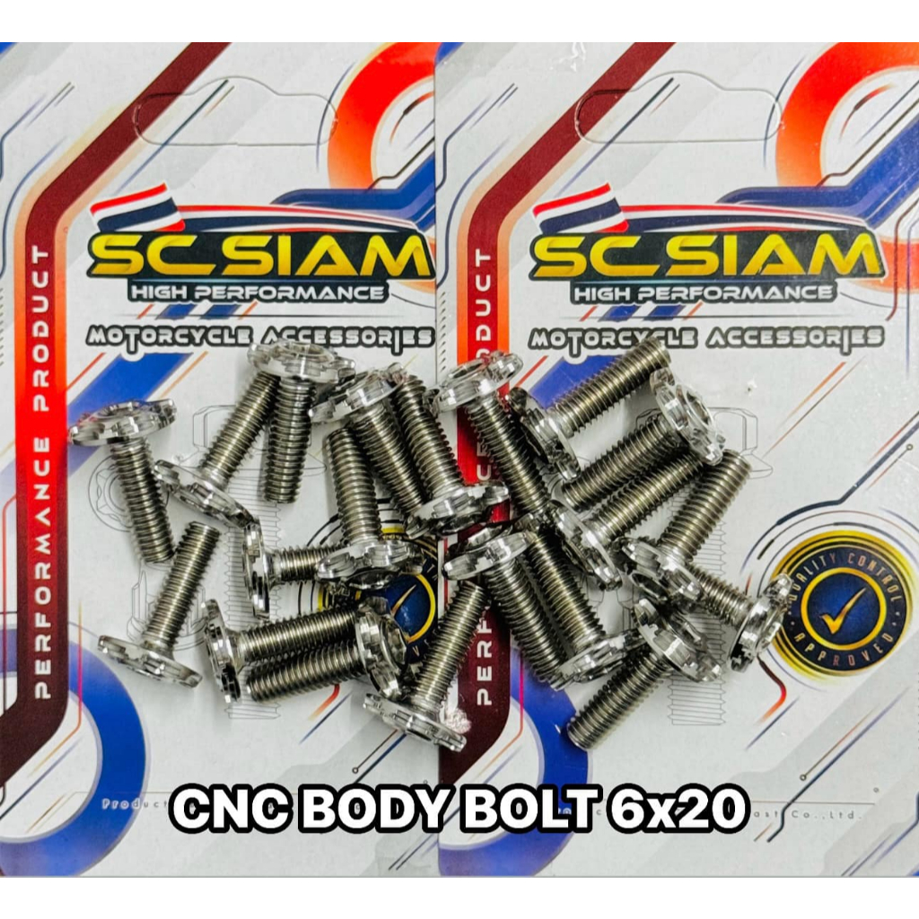 SC SIAM CNC BODY BOLT 6X20 SILVER (SOLD PER PIECE) | Shopee Philippines