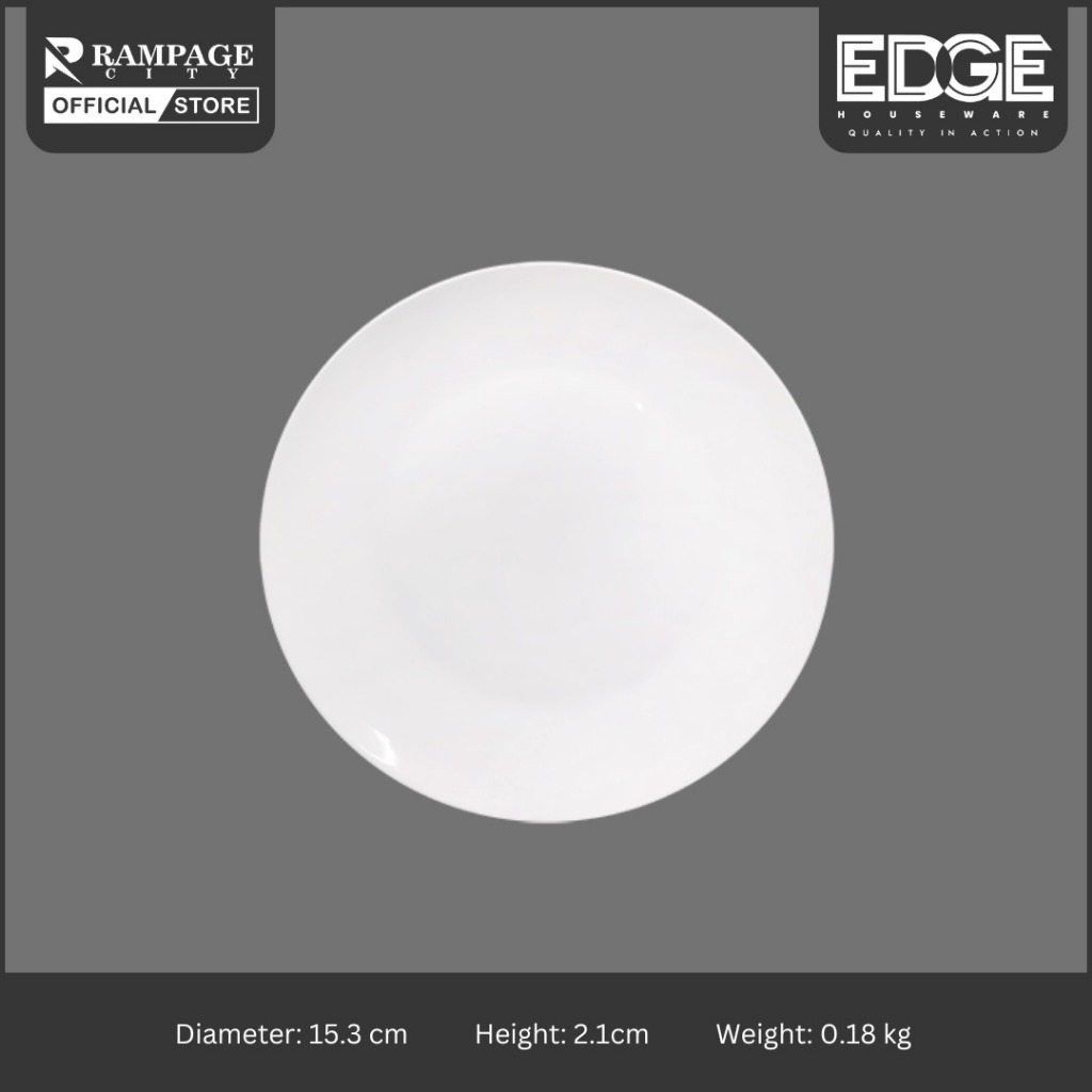 Edge Set of 6 Ceramic Coup Plate - Dinner round plate, Microwave and ...